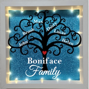 Personalized Family Tree Light up Shadow Box - Etsy