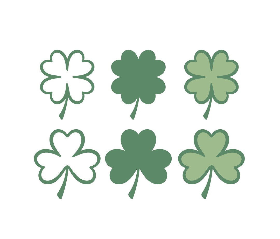 3 Leaf Clover SVG / 4 Leaf Clover SVG / Layered Clover SVG / St ...