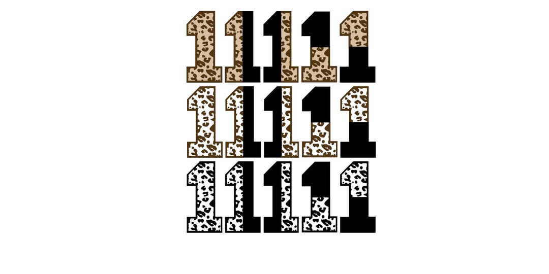Leopard Print Number SVG / Half Leopard Print Number SVG / 0-9 Leopard ...