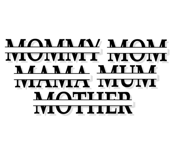 Mom Split Letter Monogram Svg Mothers Day Monogram Svg Etsy
