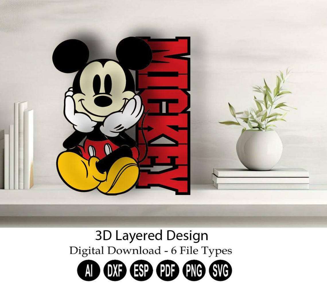 3d Layered Laser Cut Mouse Digital Download/laser Cut Layered Svg/laser ...