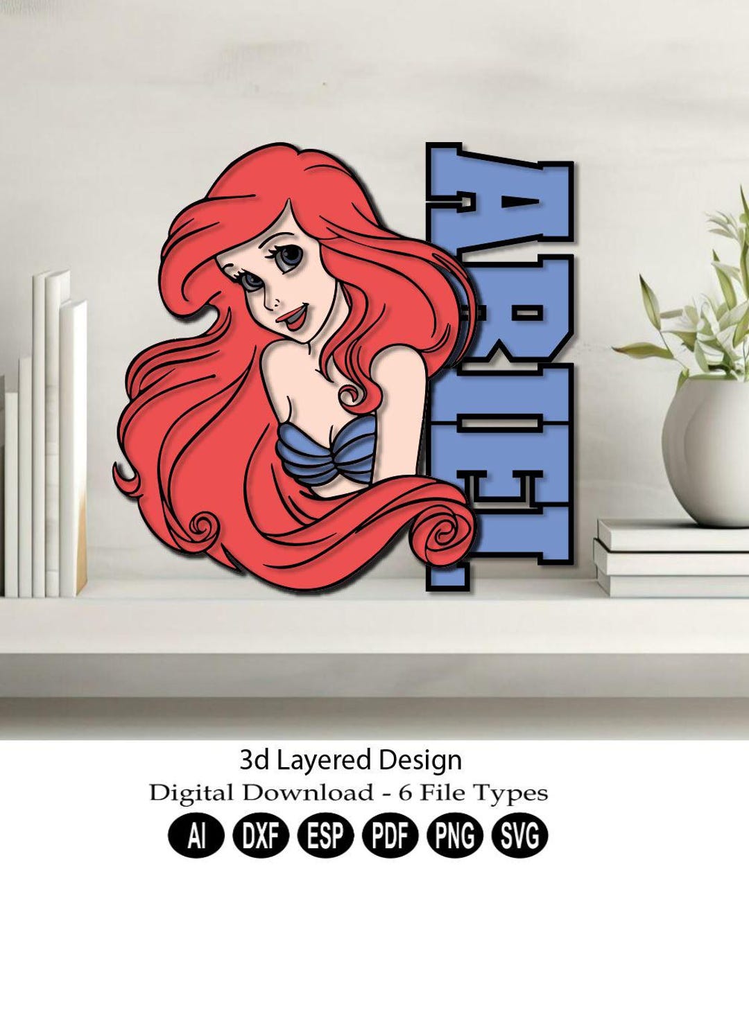 3d Layered Laser Cut Princess Digital Download/laser Cut Layered Svg ...