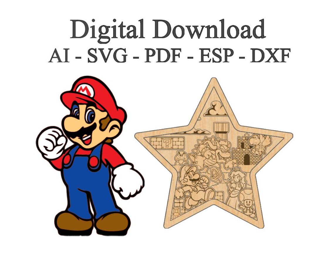 3d Layered Laser Cut Mario Digital Download/laser Cut Layered Svg/laser ...