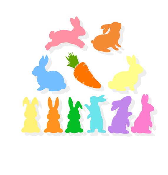 Silhouette Di Coniglietto Pasquale Clip Art