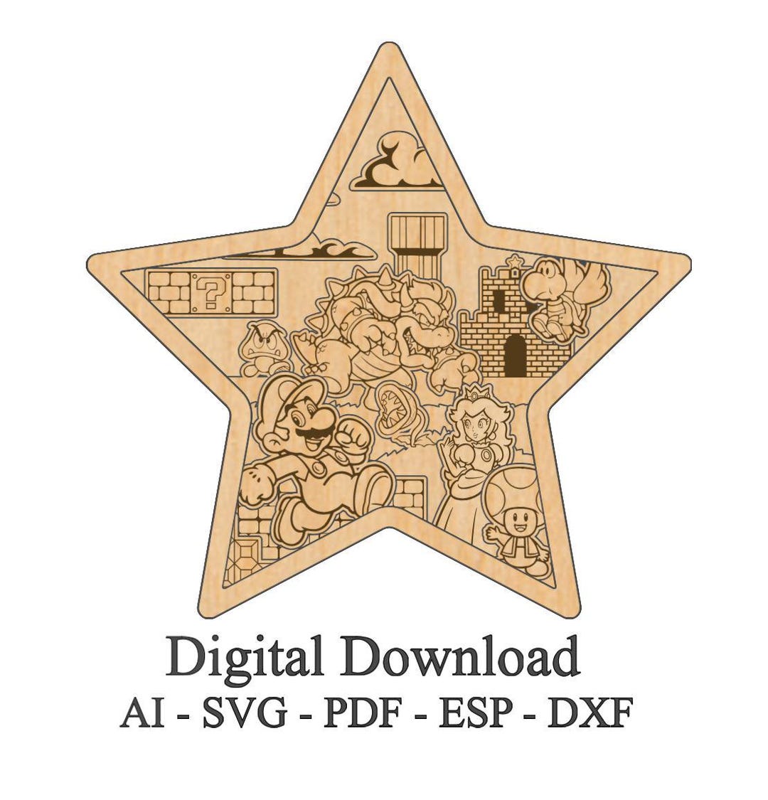 3d Layered Laser Cut Mario Digital Download/laser Cut Layered Svg/laser ...