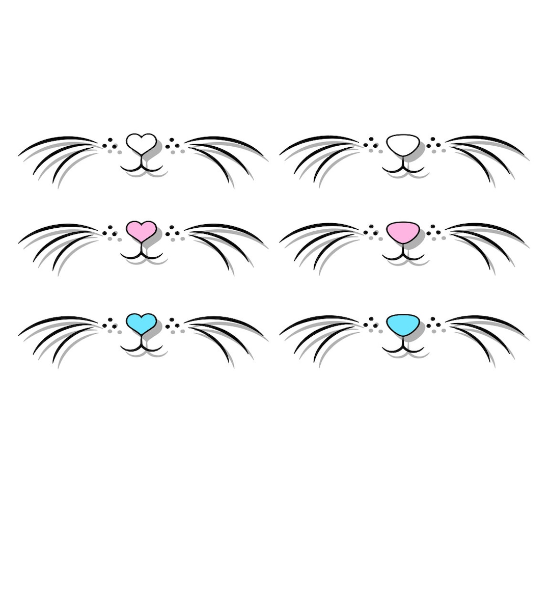 Easter Bunny Nose and Whiskers SVG Bundle for Cricut / Easter Bunny ...