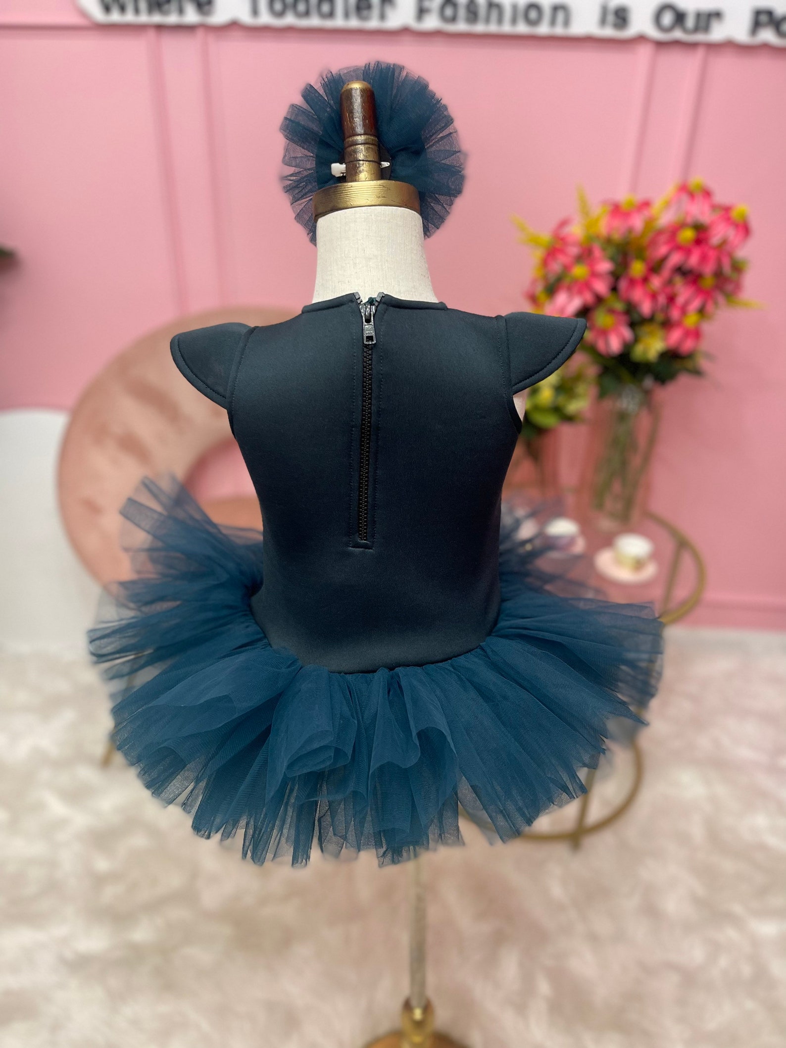Emerald Green Dress, Cap Sleeve Tutu Girl Dress With Matching Hair Bow ...