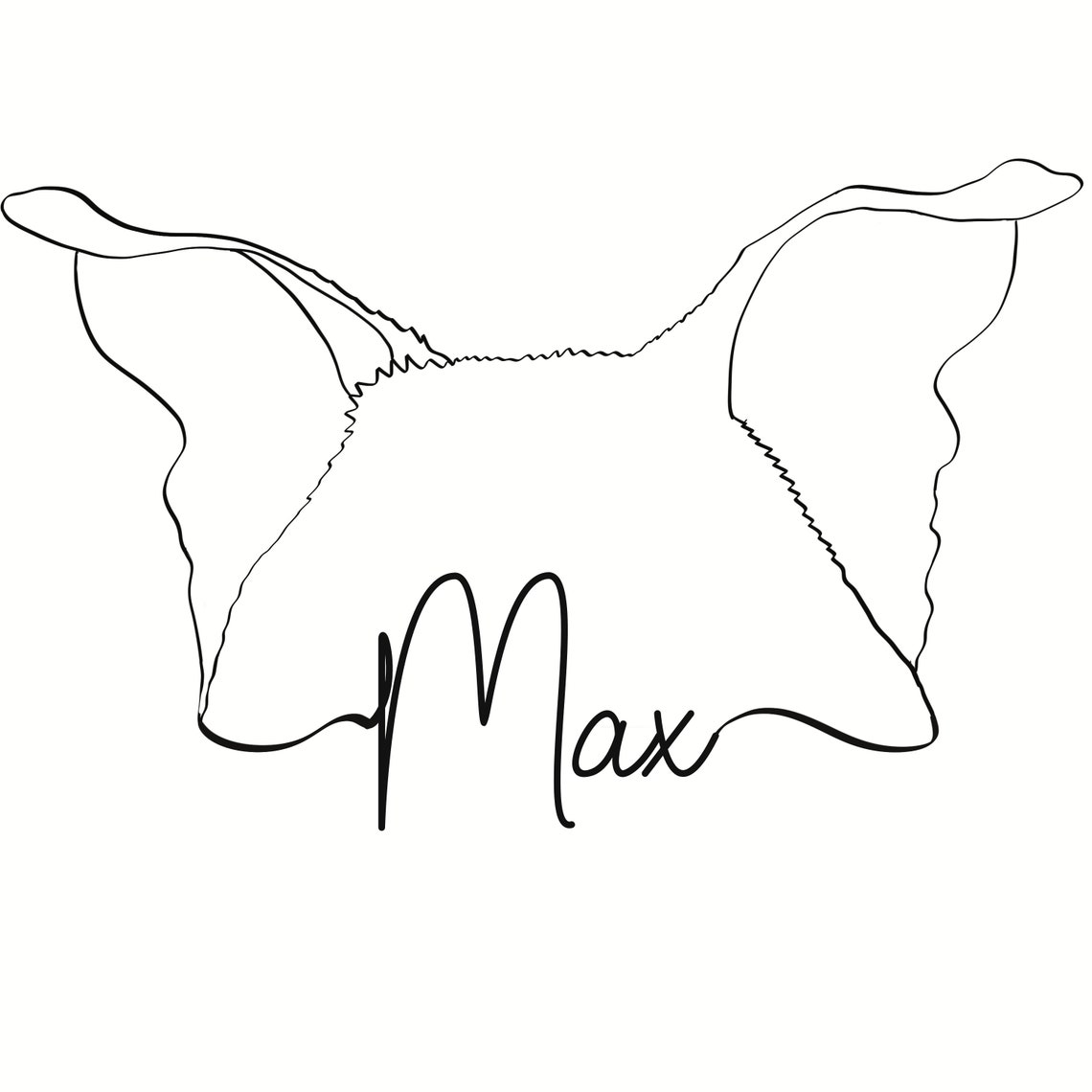 Custom Pet Ear Outline Dog Ear Drawing Pet Ear One Line - Etsy