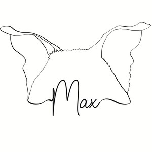 Custom Pet Ear Outline Dog Ear Drawing Pet Ear One Line - Etsy