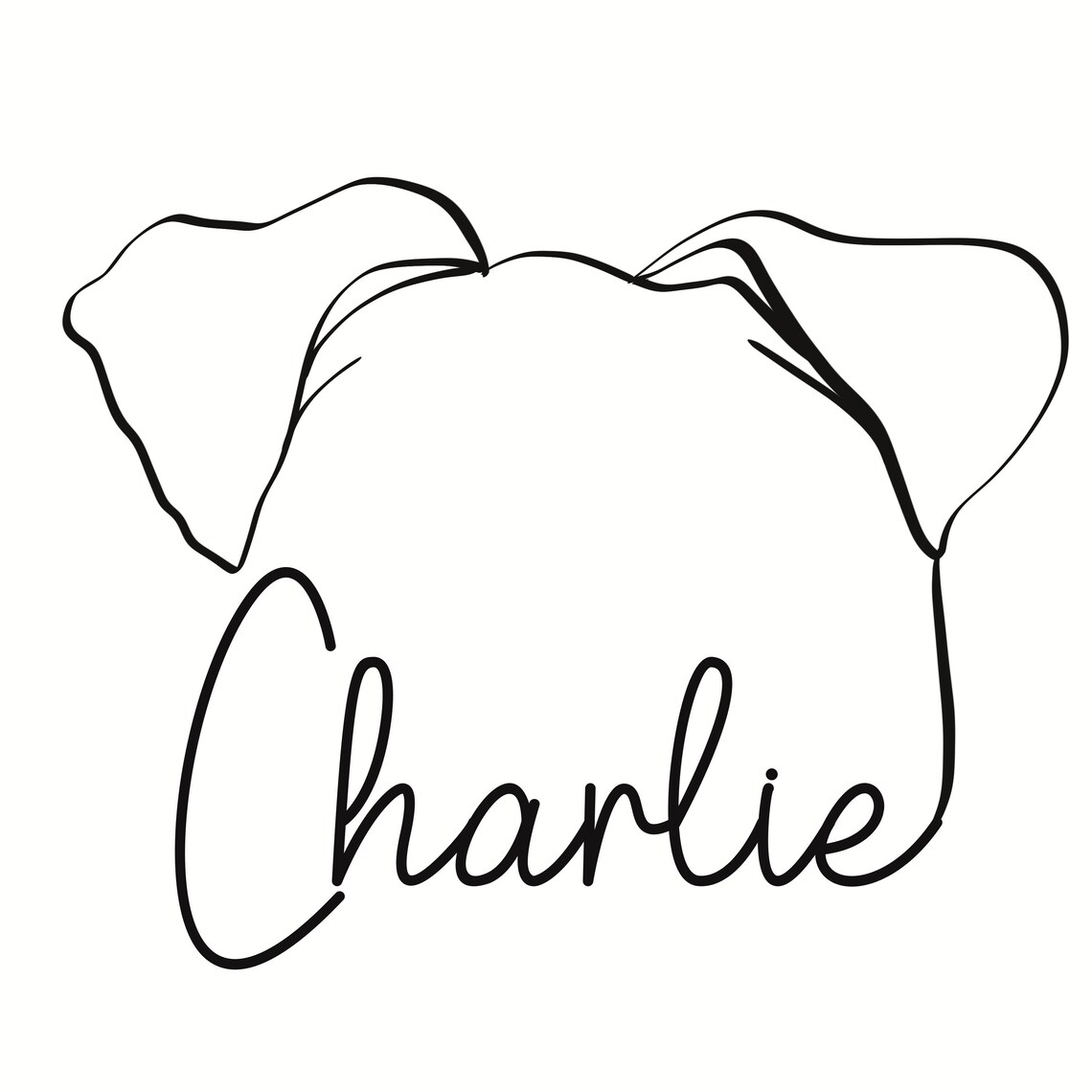 Custom Pet Ear Outline Dog Ear Drawing Pet Ear One Line - Etsy