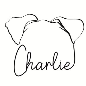 Custom Pet Ear Outline Dog Ear Drawing Pet Ear One Line - Etsy