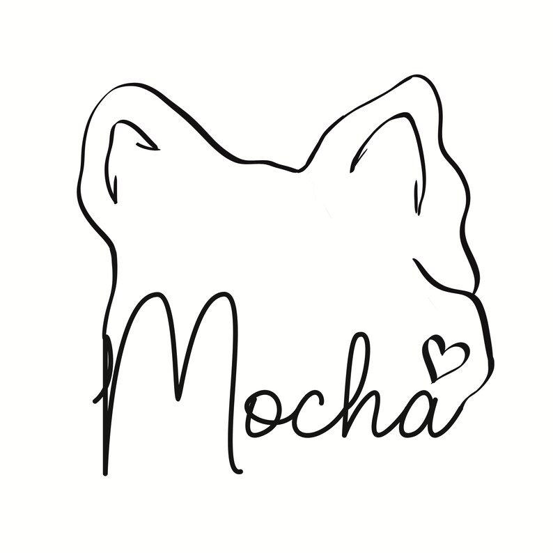 Custom Pet Ear Outline Dog Ear Drawing Pet Ear One Line - Etsy