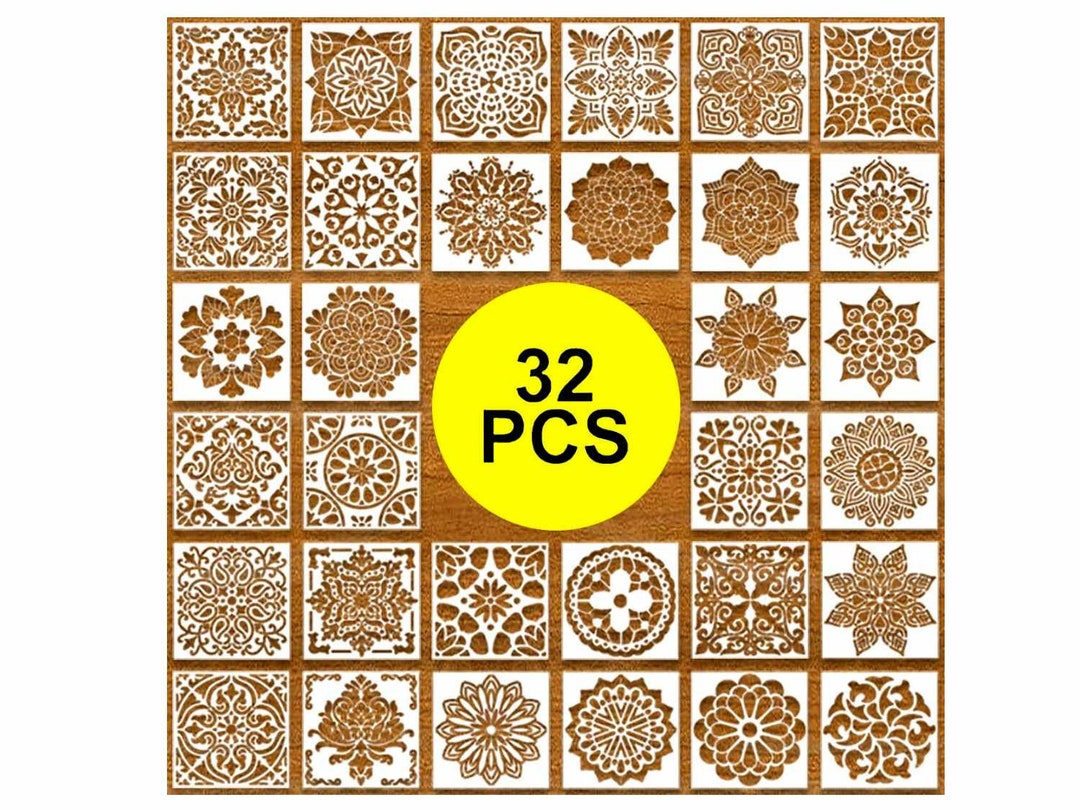 32 Pcs Small Mandala Stencils Stencils for Painting on Wood - Etsy