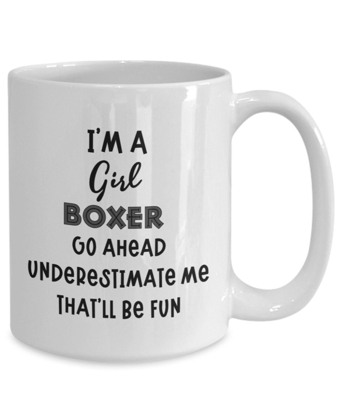 Funny Girl Boxer Mug, Boxing Gift for Her, Gift for Female Prize ...