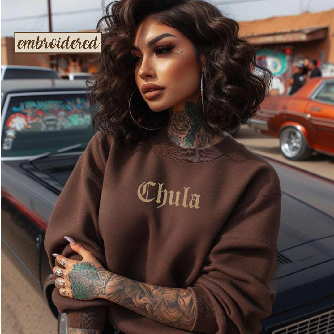 Chula Embroidered Unisex Crewneck Sweatshirt, Chicana Latin Hispanic ...