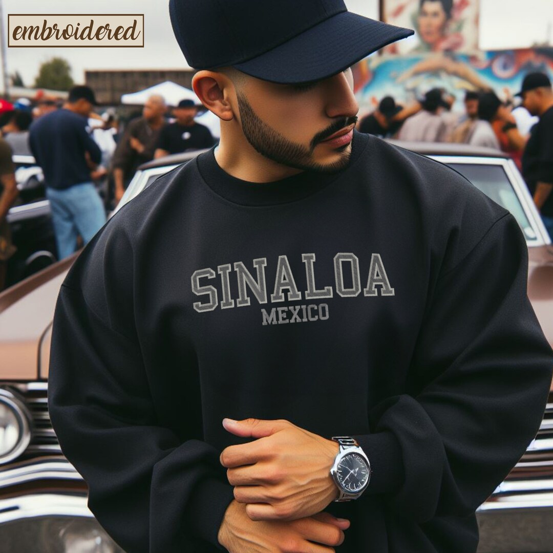 Sinaloa State Mexico Embroidered Unisex Crewneck Sweatshirt, Chicana ...
