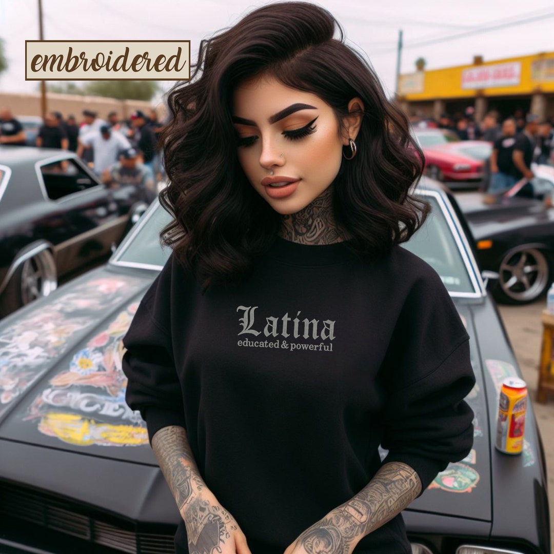 Educated Latina Embroidered Unisex Crewneck Sweatshirt, Chicana Latin ...