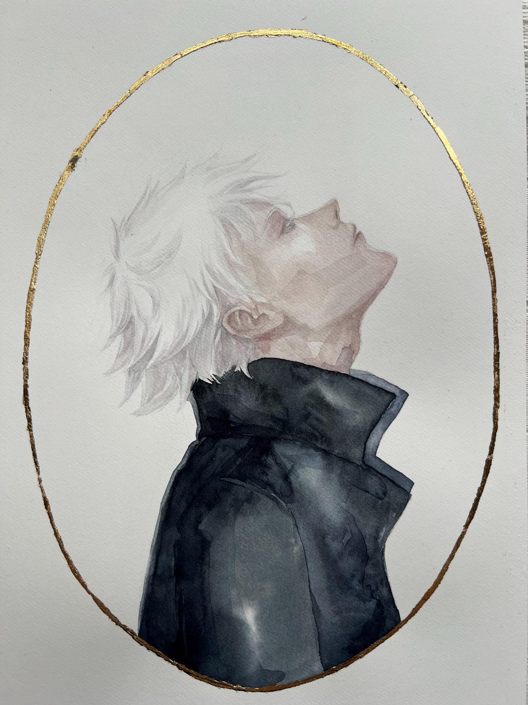 Gojo Satoru Watercolor Painting Original JJK Anime Jujutsu Kaisen ...