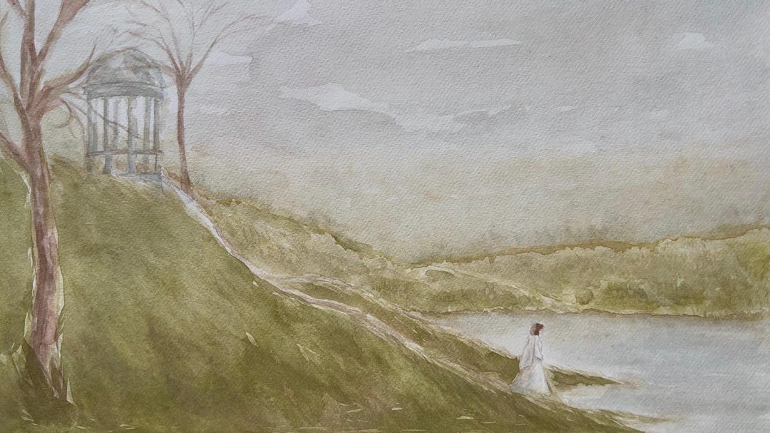 Original Watercolor Painting Bride in Green | Nature Aesthetic ...