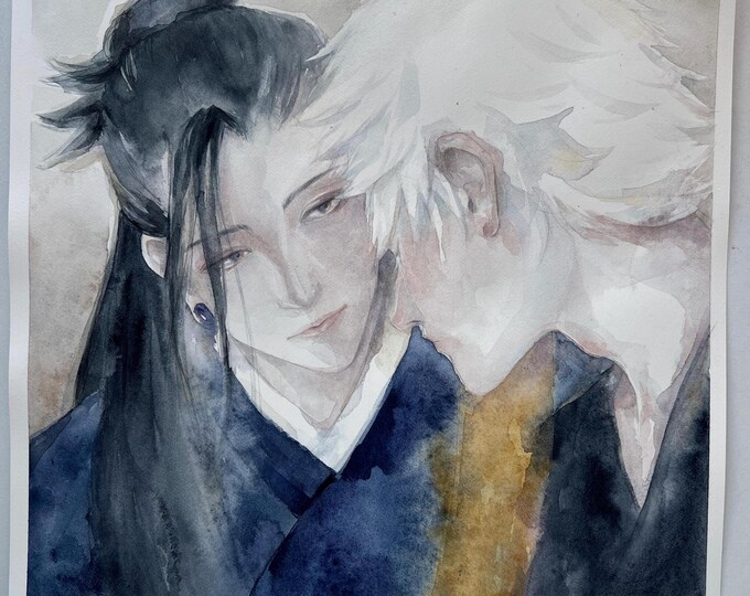 Geto Gojo Watercolor Original Painting Anime Fanart Jujutsu Kaisen ...