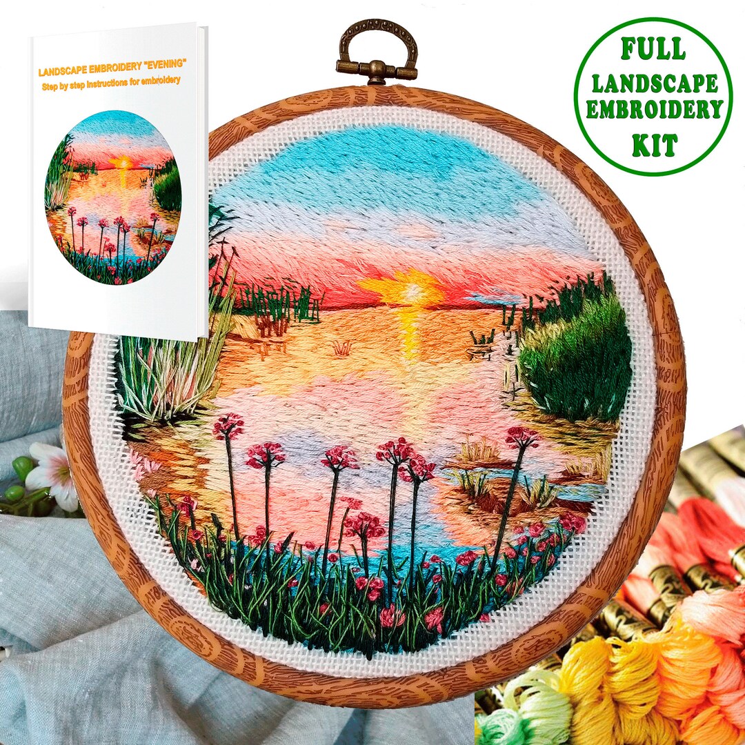 Full Landscape Embroidery Kit: Embroidery Design, PDF Guide, Detailed ...