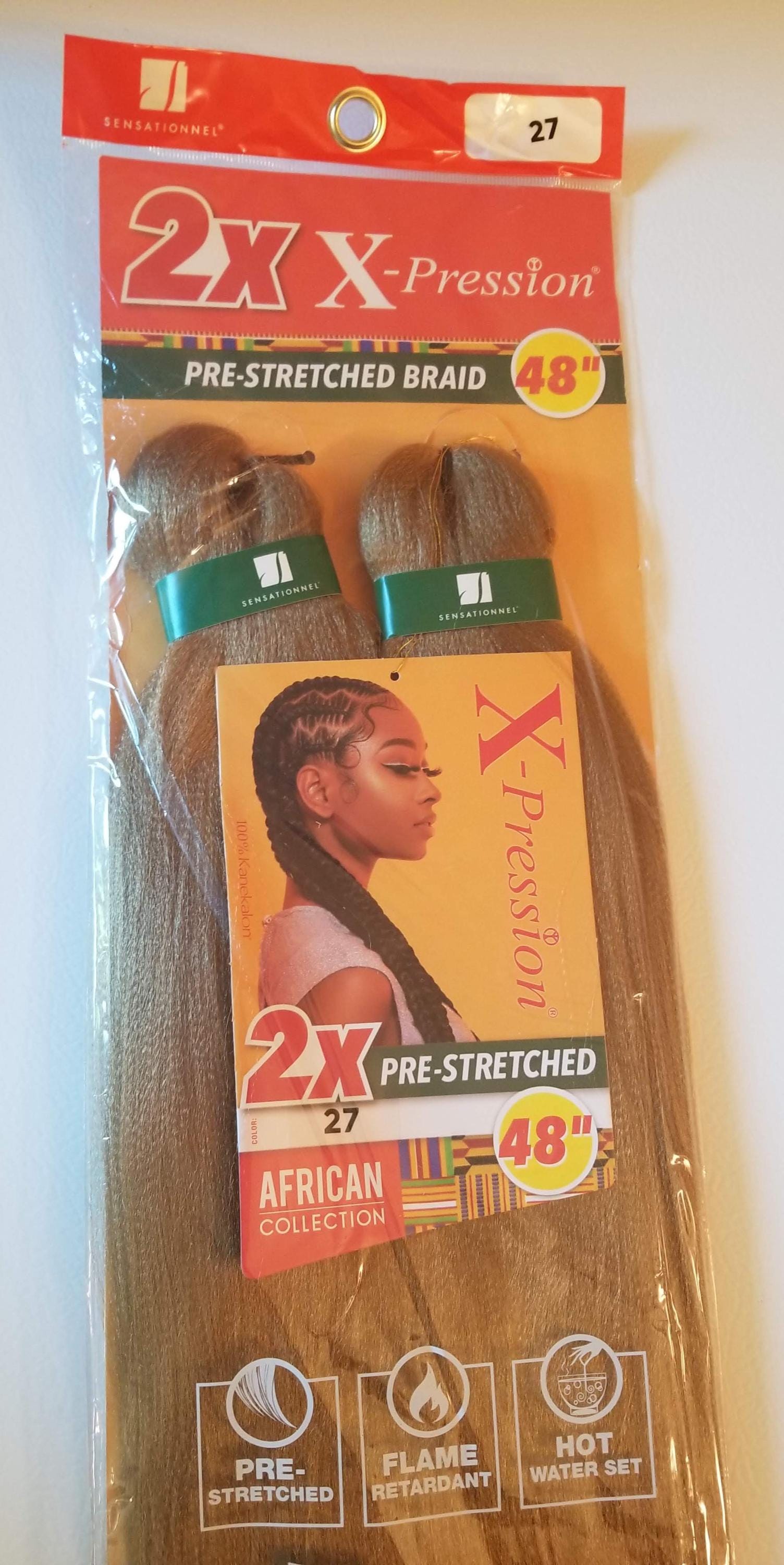 Color 27- X-pression Xpression Expression 48" Braiding Hair 2X Pre ...