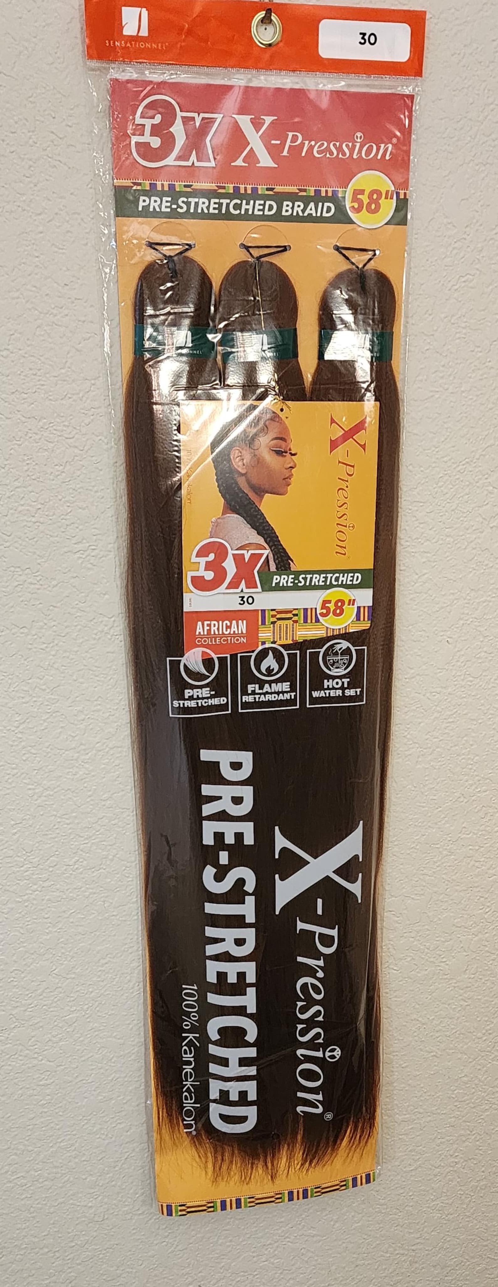 Color 30 - X-pression Xpression Expression 58" Braiding Hair 3X Pre ...