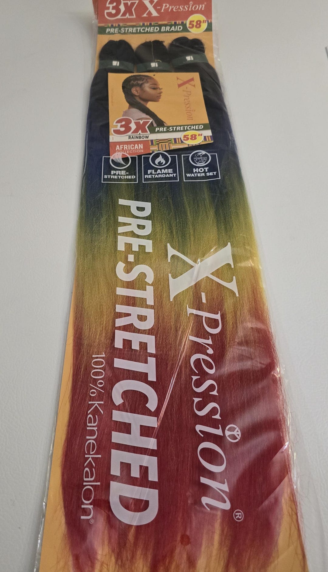 Color Rainbow - X-pression Xpression Expression 58" Braiding Hair 3X ...