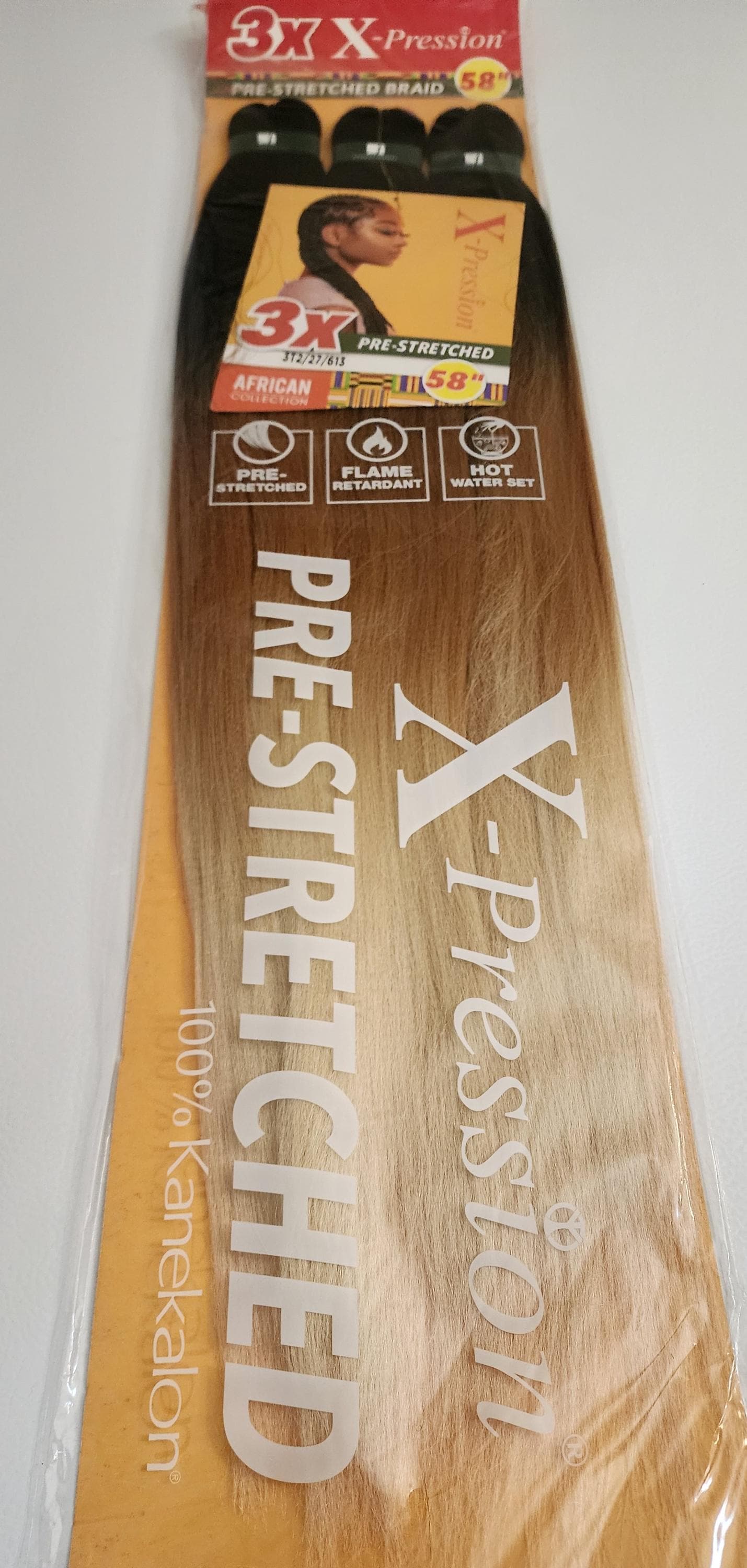 Color 3T/27/613 - X-pression Xpression Expression 58" Braiding Hair 3X ...