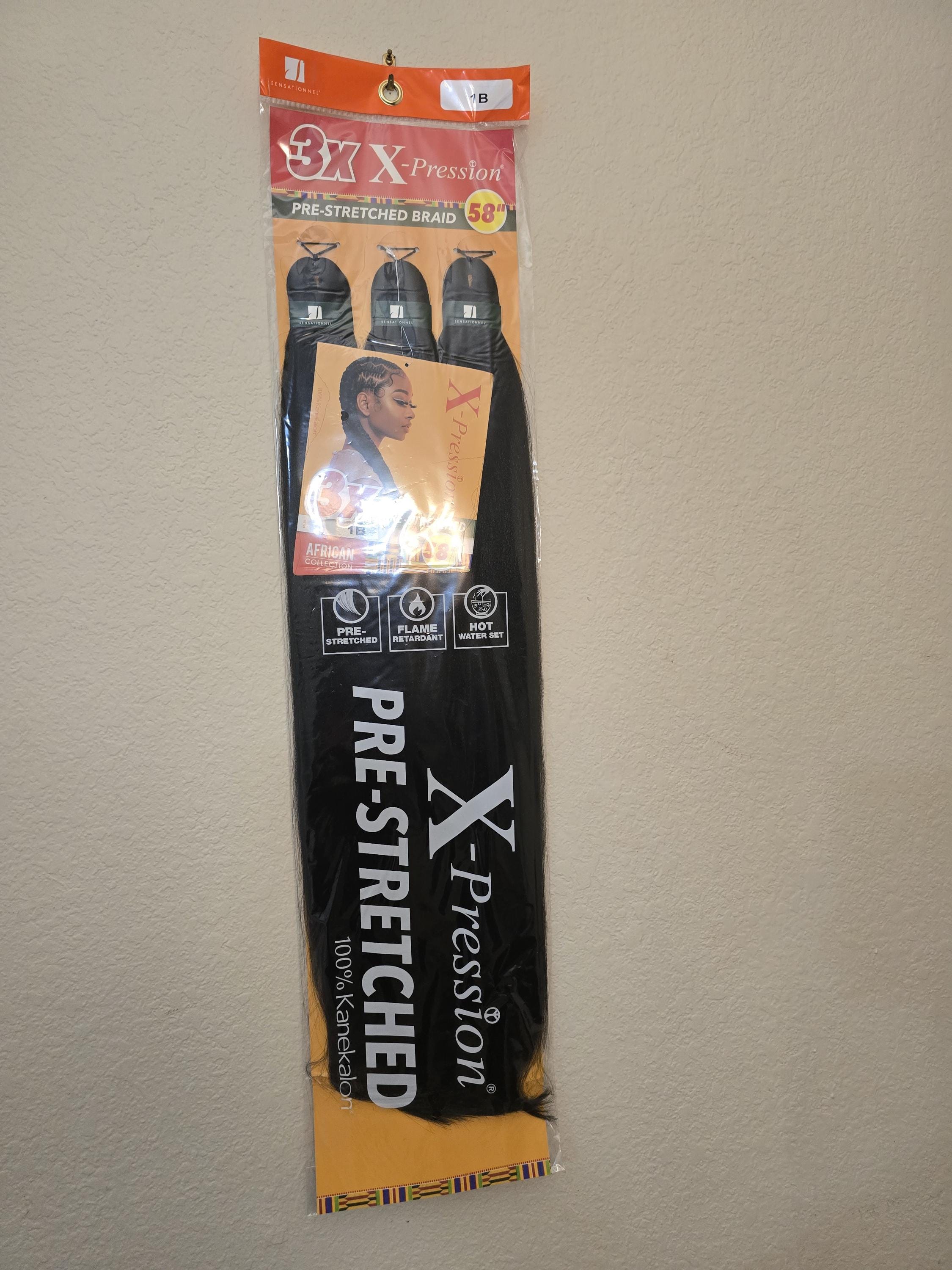Color 1B - X-pression Xpression Expression 58" Braiding Hair 3X Pre ...
