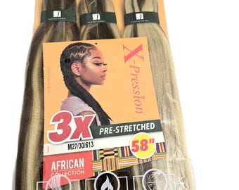 Color 30 - X-pression Xpression Expression 58" Braiding Hair 3X Pre ...