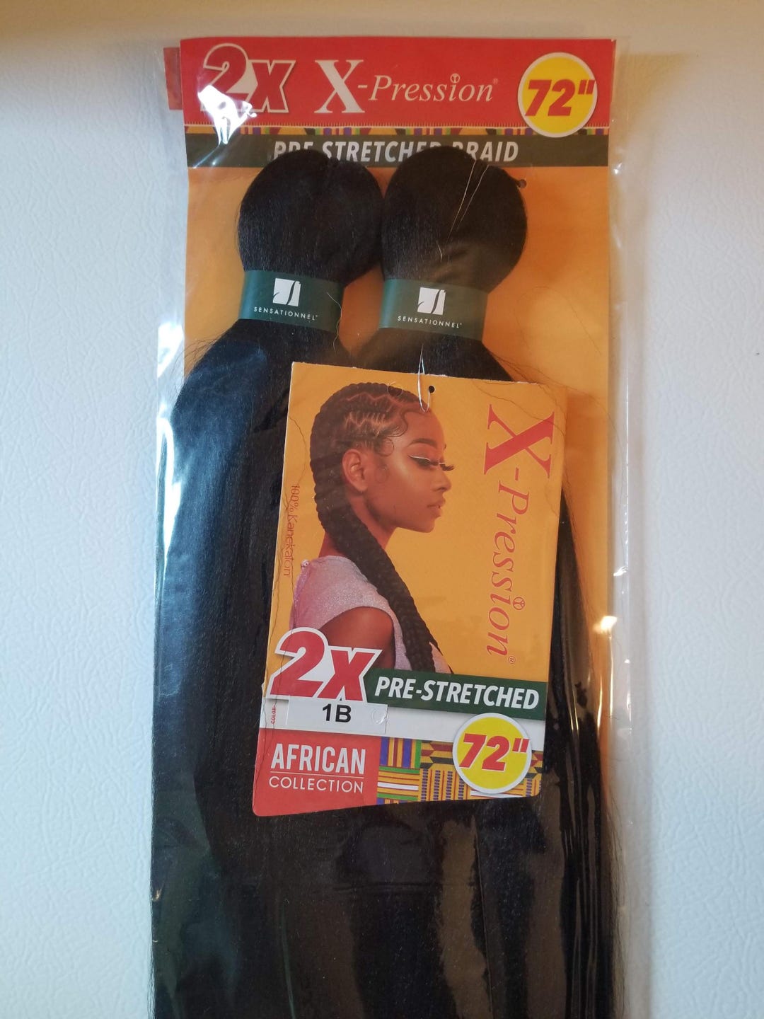 Color 1B - X-pression Xpression Expression 72" Braiding Hair 2X Pre ...