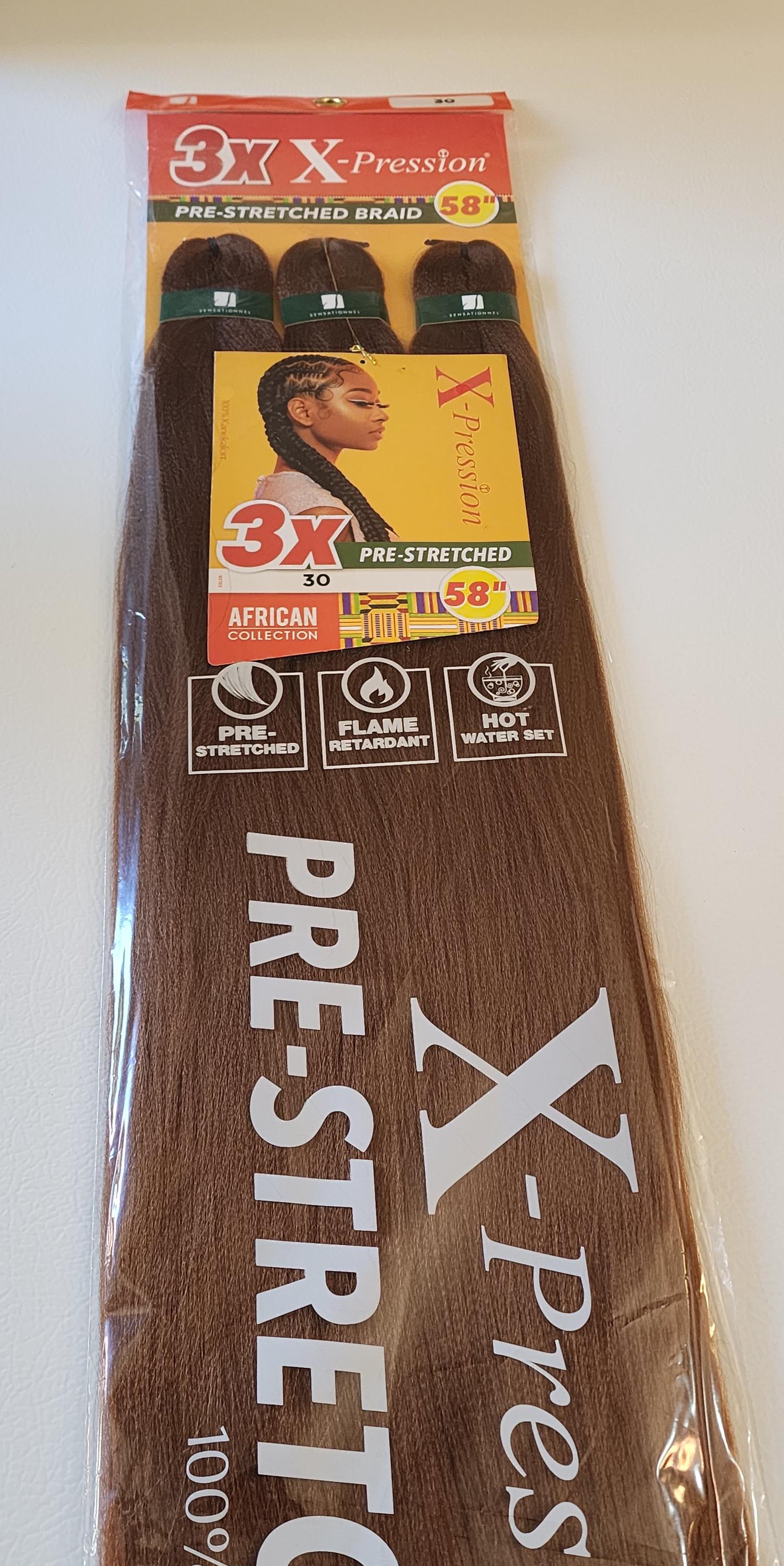 Color 30 - X-pression Xpression Expression 58" Braiding Hair 3X Pre ...