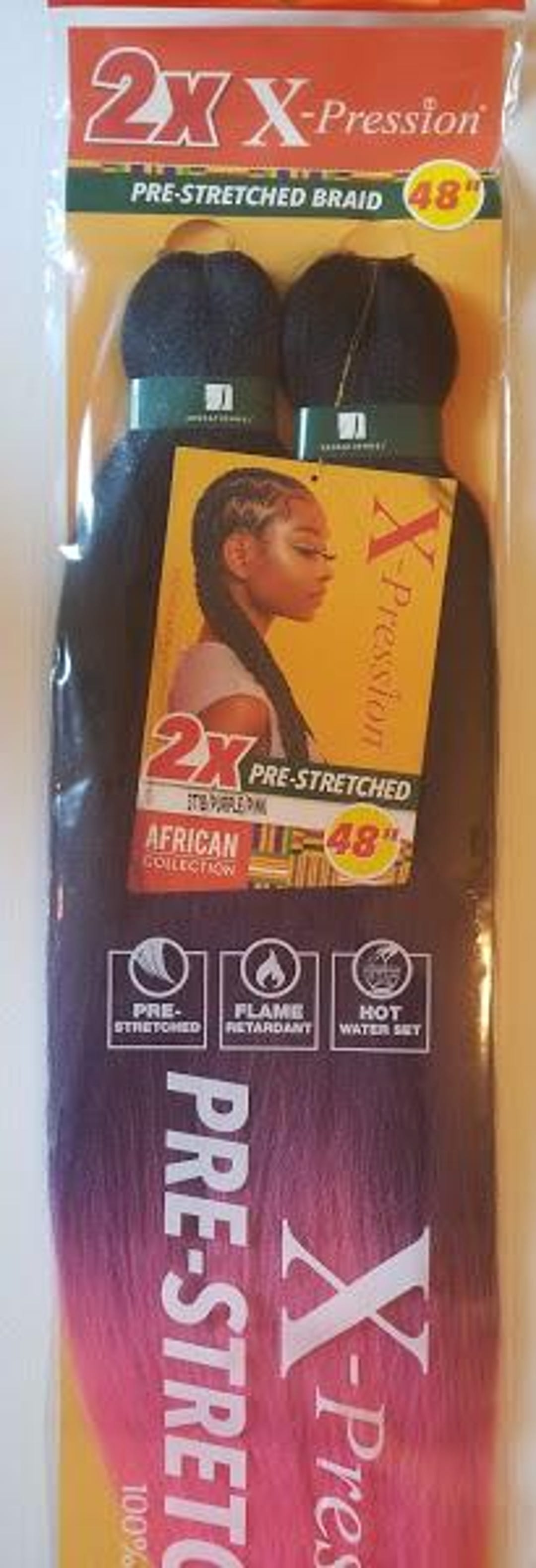 Color 3t1b/purple/pink - X-pression Xpression Expression 48" Braiding ...