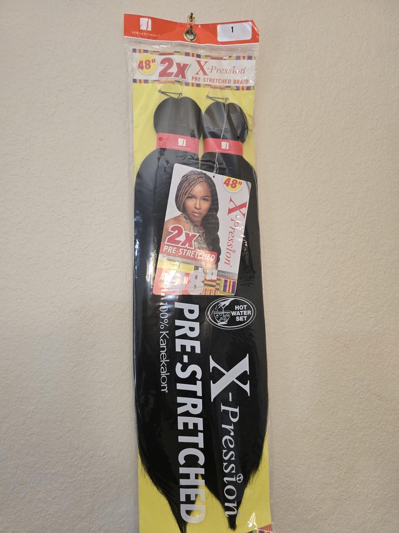 Color 1 - X-pression Xpression Expression 48" Braiding Hair 2X Pre ...