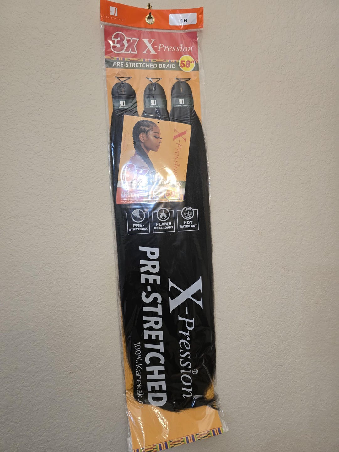 Color 1B - X-pression Xpression Expression 58" Braiding Hair 3X Pre ...