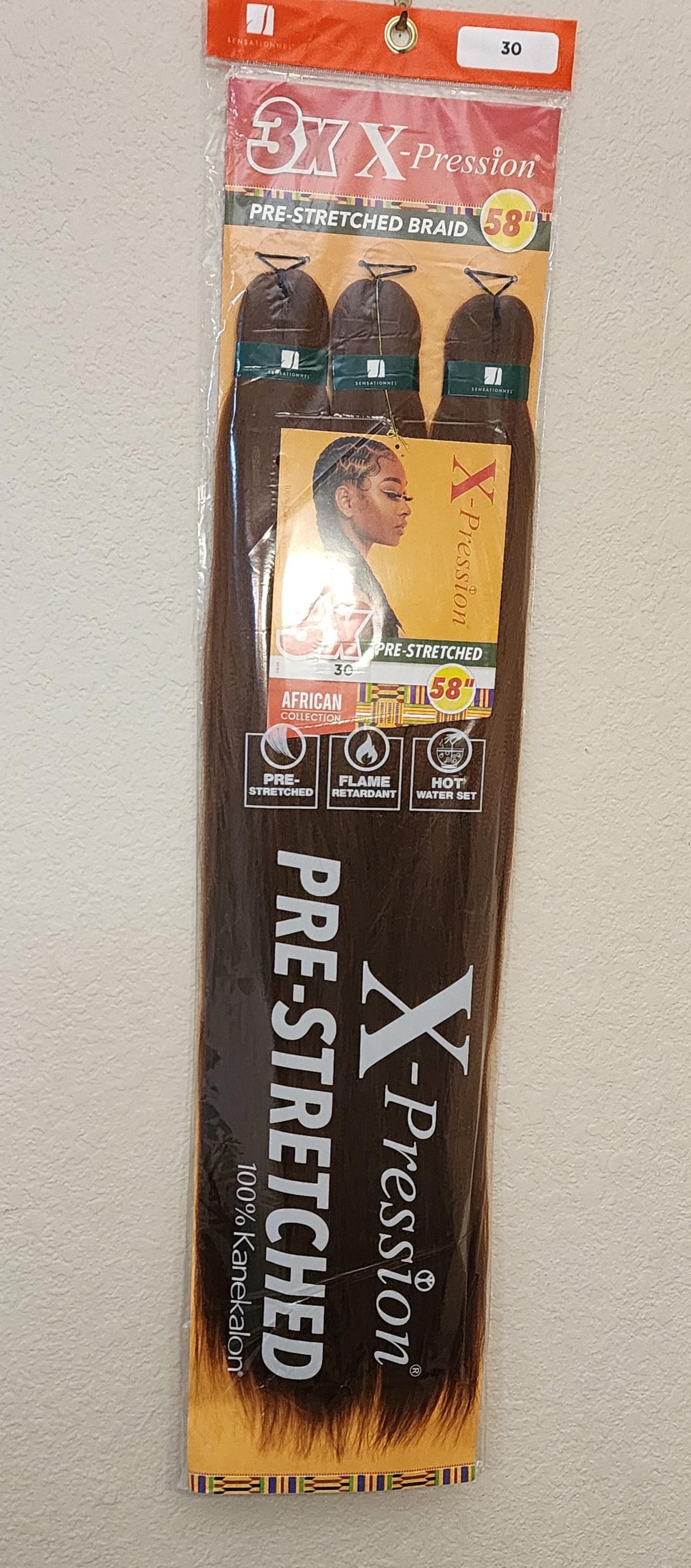 Color 30 - X-pression Xpression Expression 58" Braiding Hair 3X Pre ...