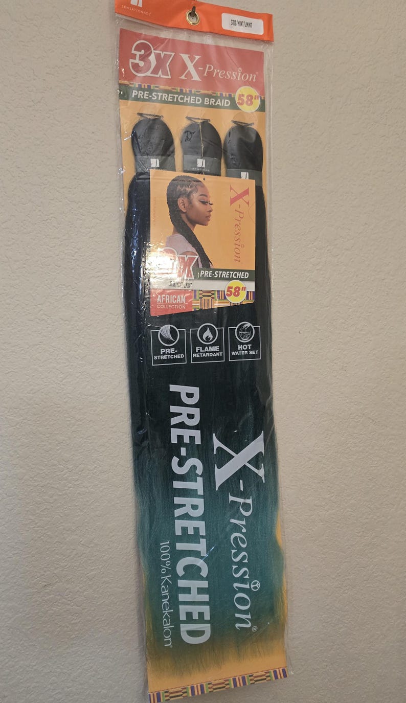 Color 3T1B/MINT/LMINT - X-pression Xpression Expression 58" Braiding ...