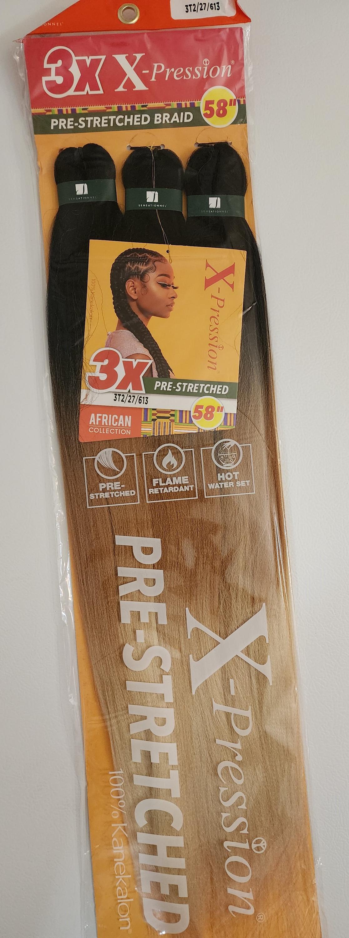 Color 3T2/27/613 - X-pression Xpression Expression 58" Braiding Hair 3X ...