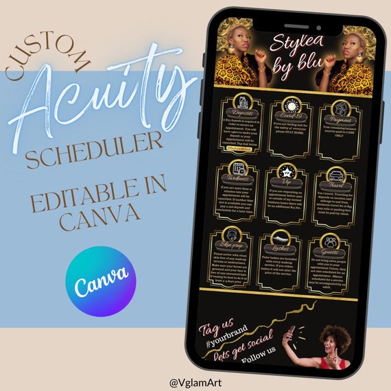 Black and Gold Acuity Scheduling Scheduler Editable | Etsy