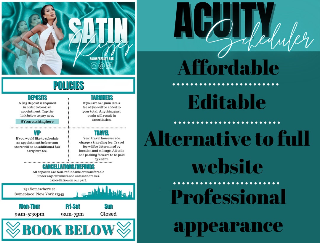 ACUITY SITE DESIGN, Acuity Theme, Premade Website Template, Nail Tech ...
