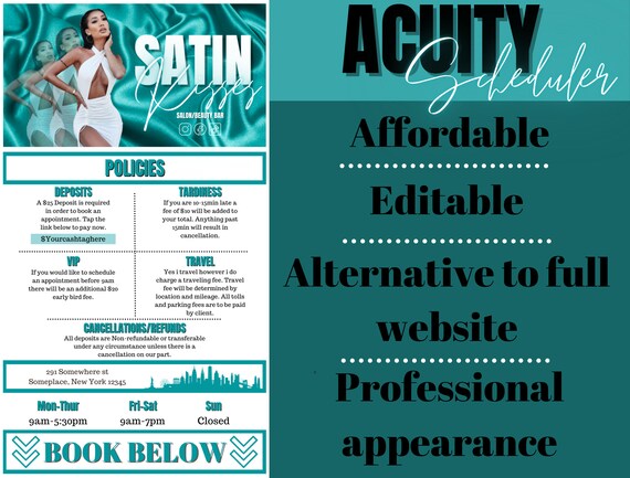 ACUITY SITE DESIGN Acuity Theme Premade Website Template - Etsy