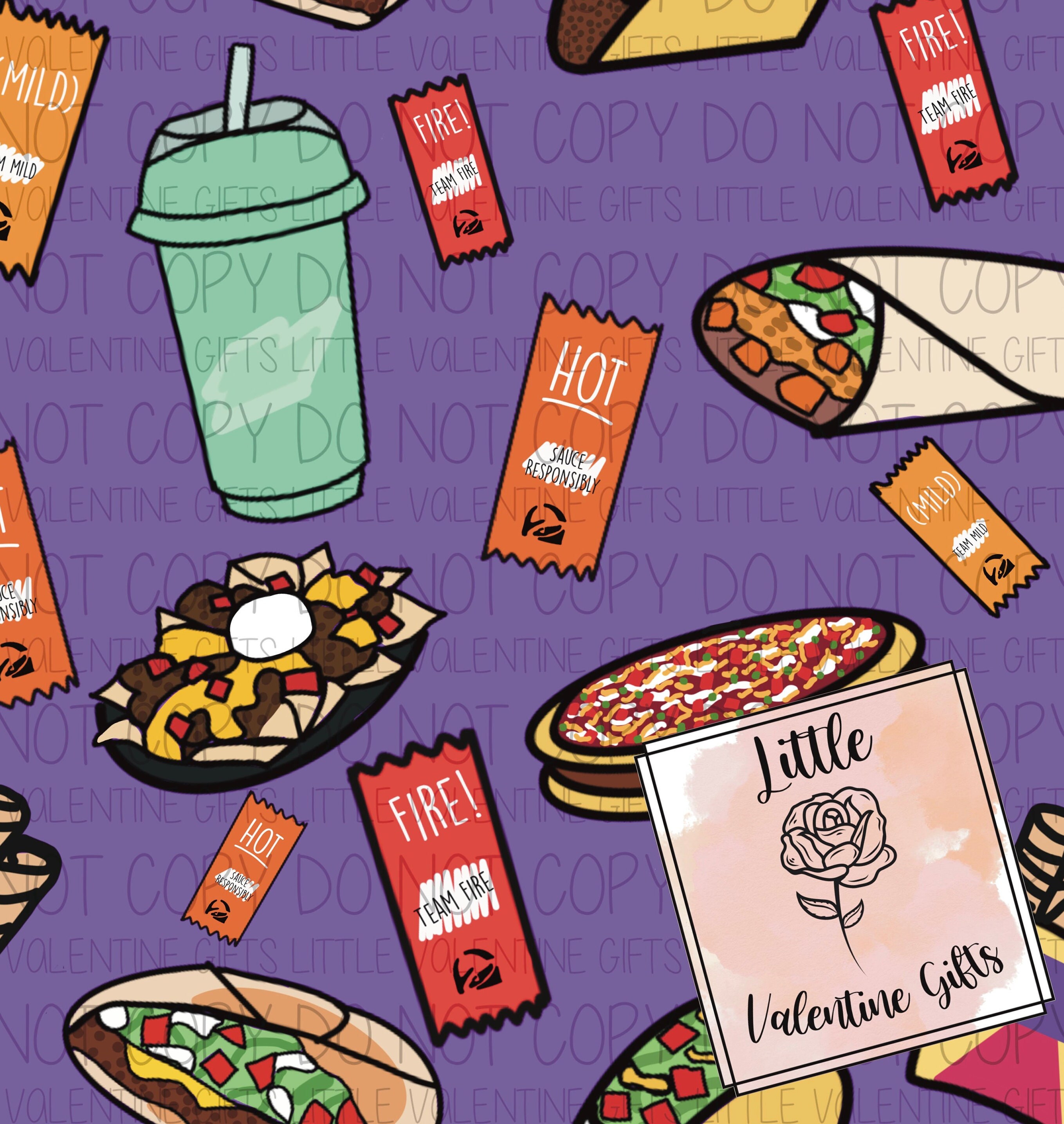 Taco Bell Inspired Seamless Design Seamless Design for Small - Etsy