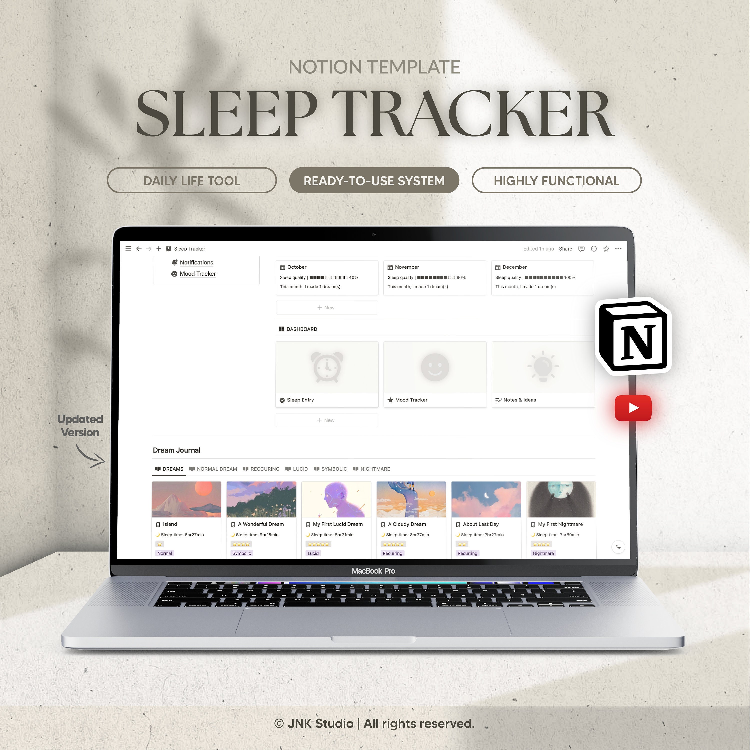 Ultimate Sleep Tracker Notion Template for a Better Bedtime, Sleeping ...