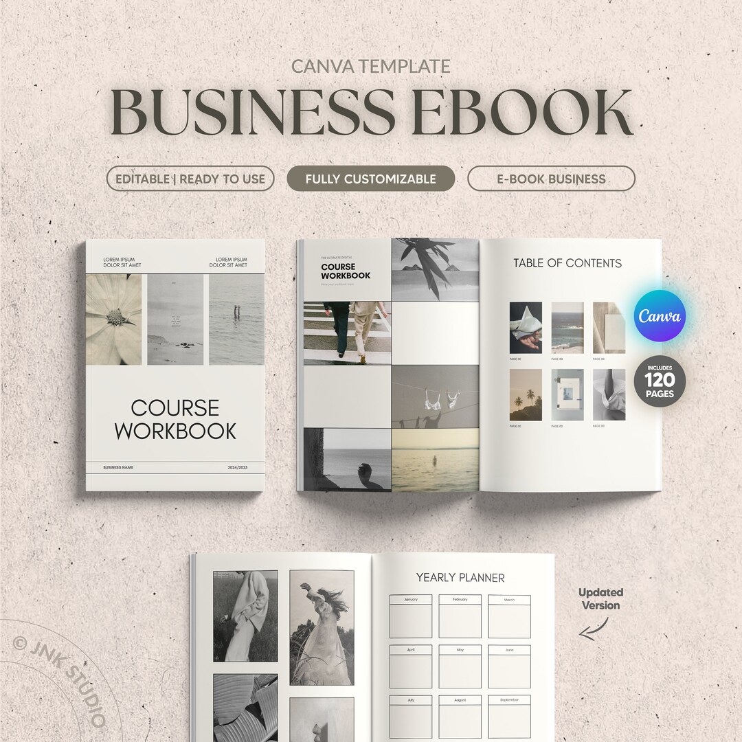 Canva Business Workbook Template, Editable 120-page Course Ebook, Fully ...
