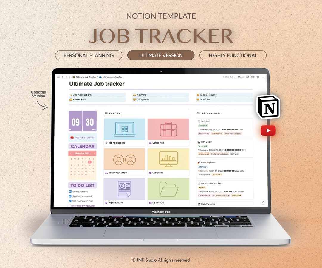 Job Tracker Notion Template for Job Seeker and Freelancer Workers ...