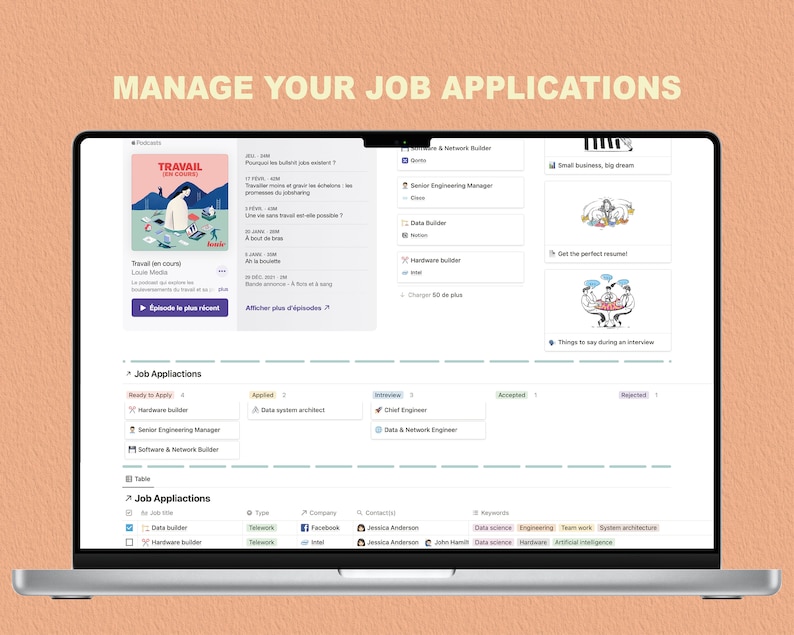 Job Tracker Notion Template for Job Seeker and Freelancer - Etsy