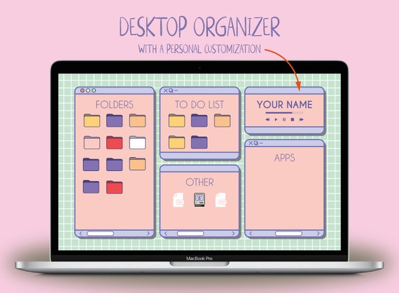 3 Customizable Retro Groovy Desktop Organizer | Etsy