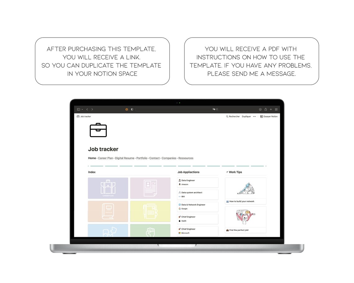 Job Tracker Notion Template for Job Seeker and Freelancer - Etsy