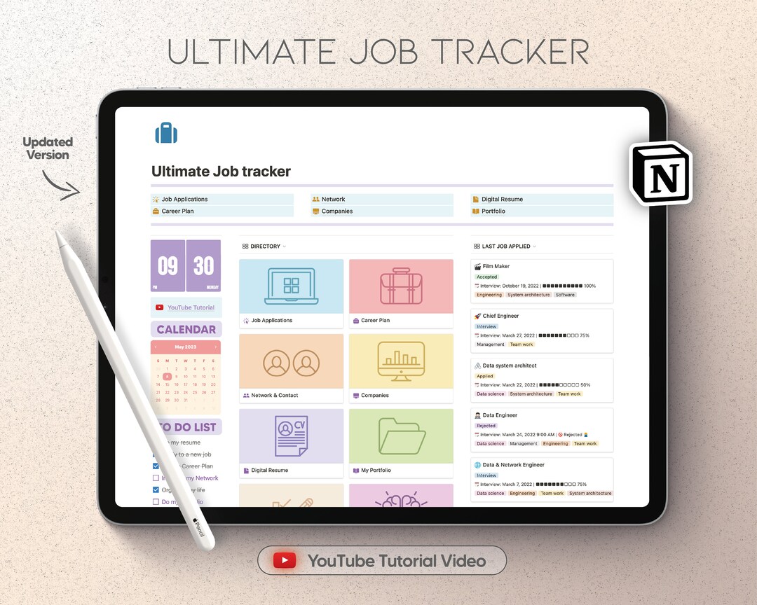 Job Tracker Notion Template for Job Seeker and Freelancer - Etsy